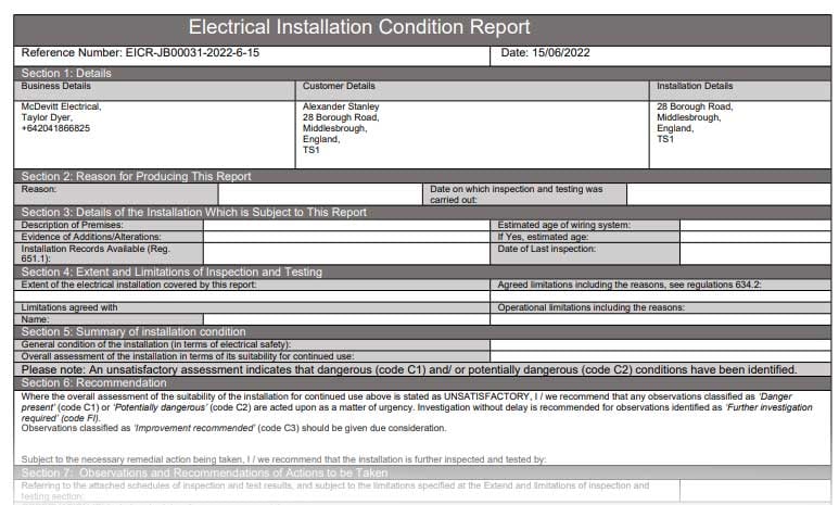EICR Checklist for Electricians | Tradify™