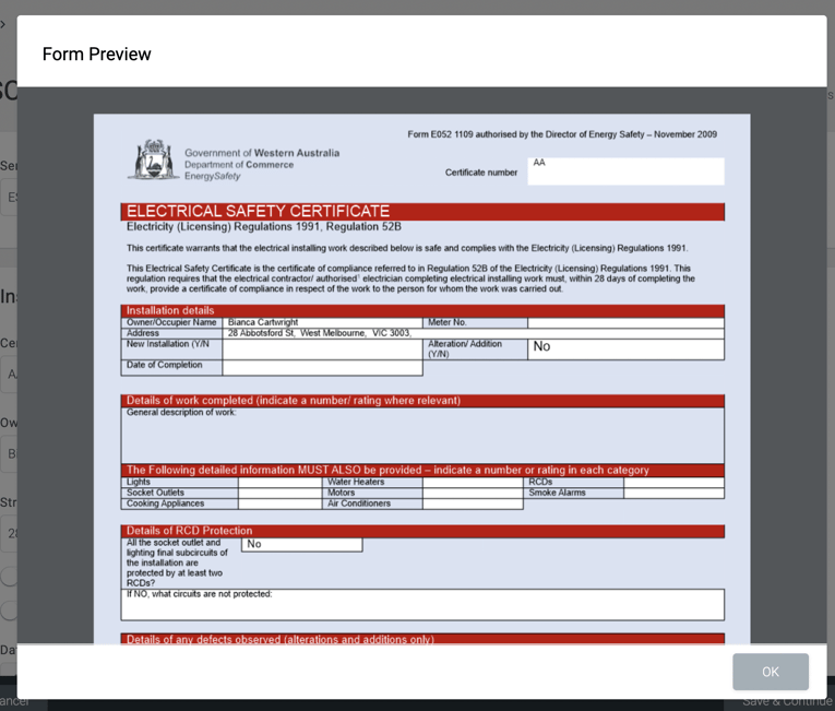 Completing an Electrical Safety Certificate | Tradify™